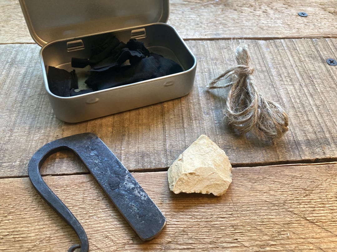 Hand Forged Flint and Steel Fire Kit - Etsy