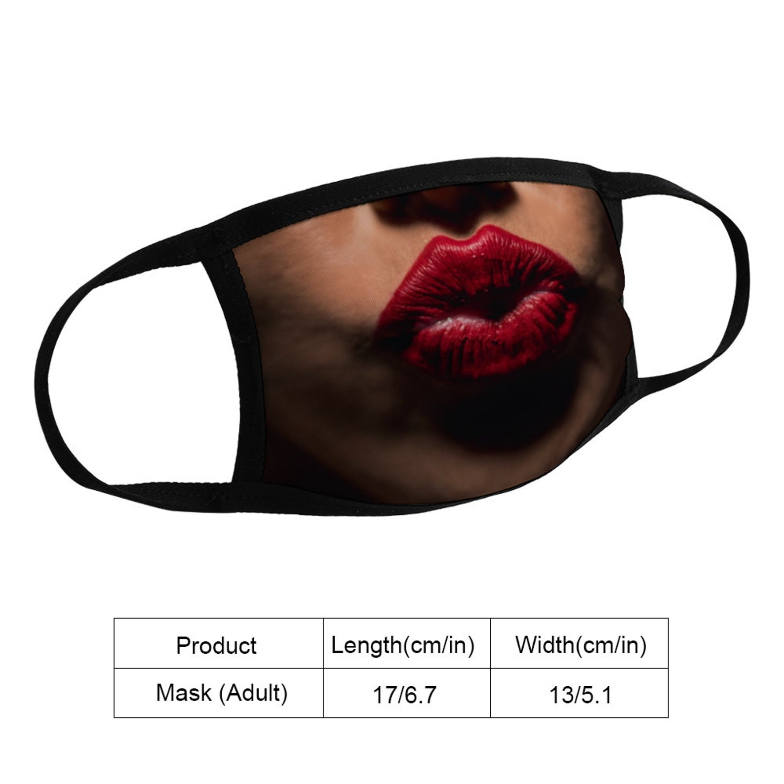 Red Lips Face Masks Ordinary Masks for Women and Men Funny | Etsy