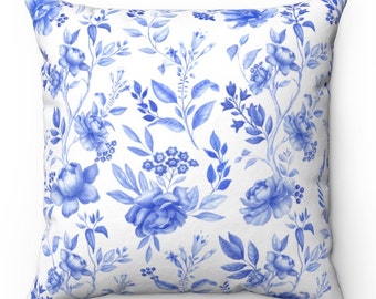 French Country Blue and White Decorative Pillow Sofa Pillow | Etsy