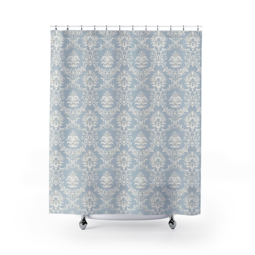 Blue Shower Curtains| Vintage Parisian Damask| French Country Home ...