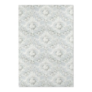 French Blue Chenille Area Rugs Coastal Cottage Farmhouse Home Decor ...