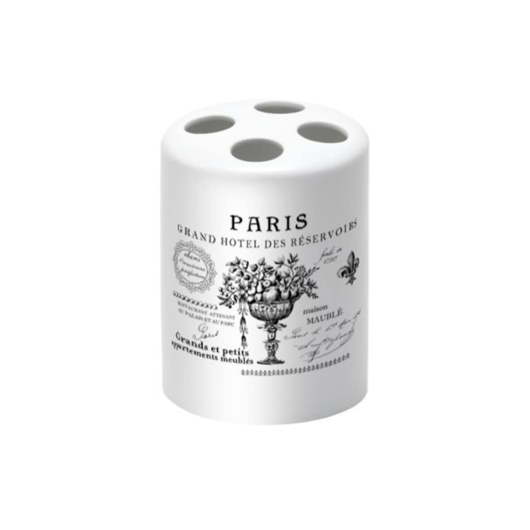 Paris Hotel Toothbrush Holder, French Country, Famhouse Botanical ...