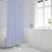 Periwinkle Blue and White Shower Curtains Swiss Dot Premium Fabric Luxe ...