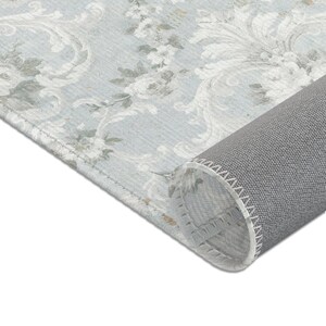 French Blue Chenille Area Rugs Coastal Cottage Farmhouse Home Decor ...