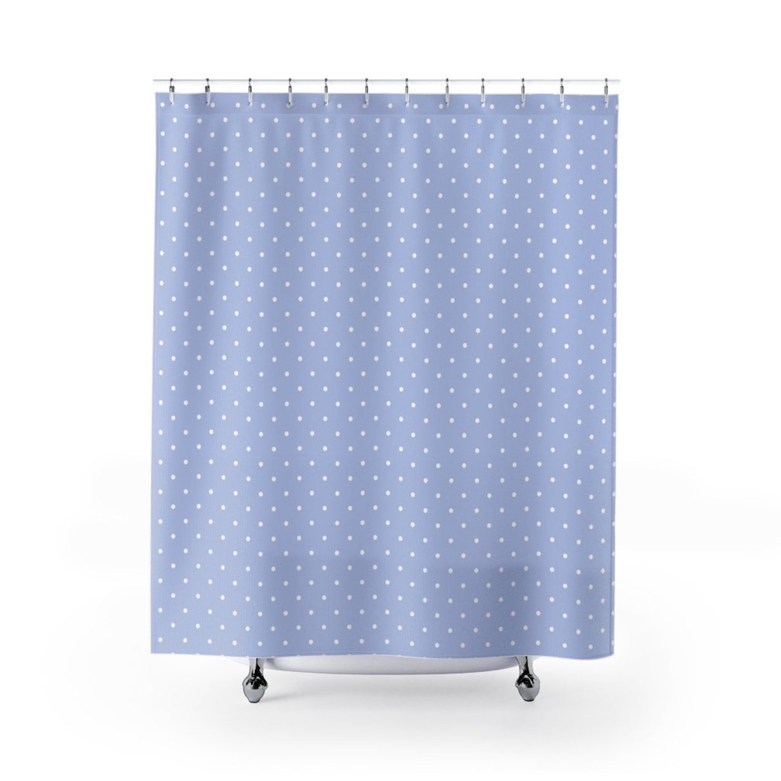 Periwinkle Blue and White Shower Curtains Swiss Dot Premium - Etsy