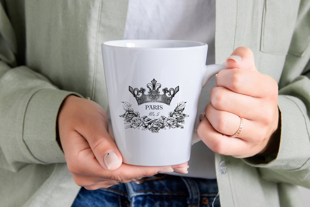 Paris Mug, French Latte Mug, 12 Oz Coffee Cups, French Country, Shabby ...