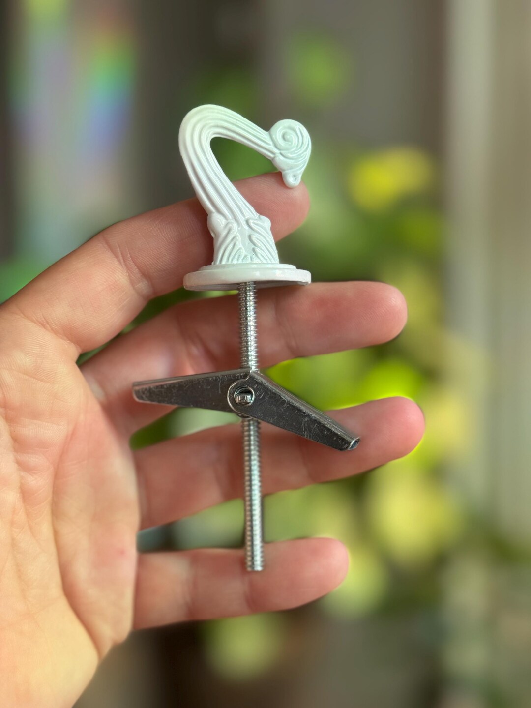 White Swag Hooks 1.5” With Hardware - Safely Anchor Your Plant Hanging ...