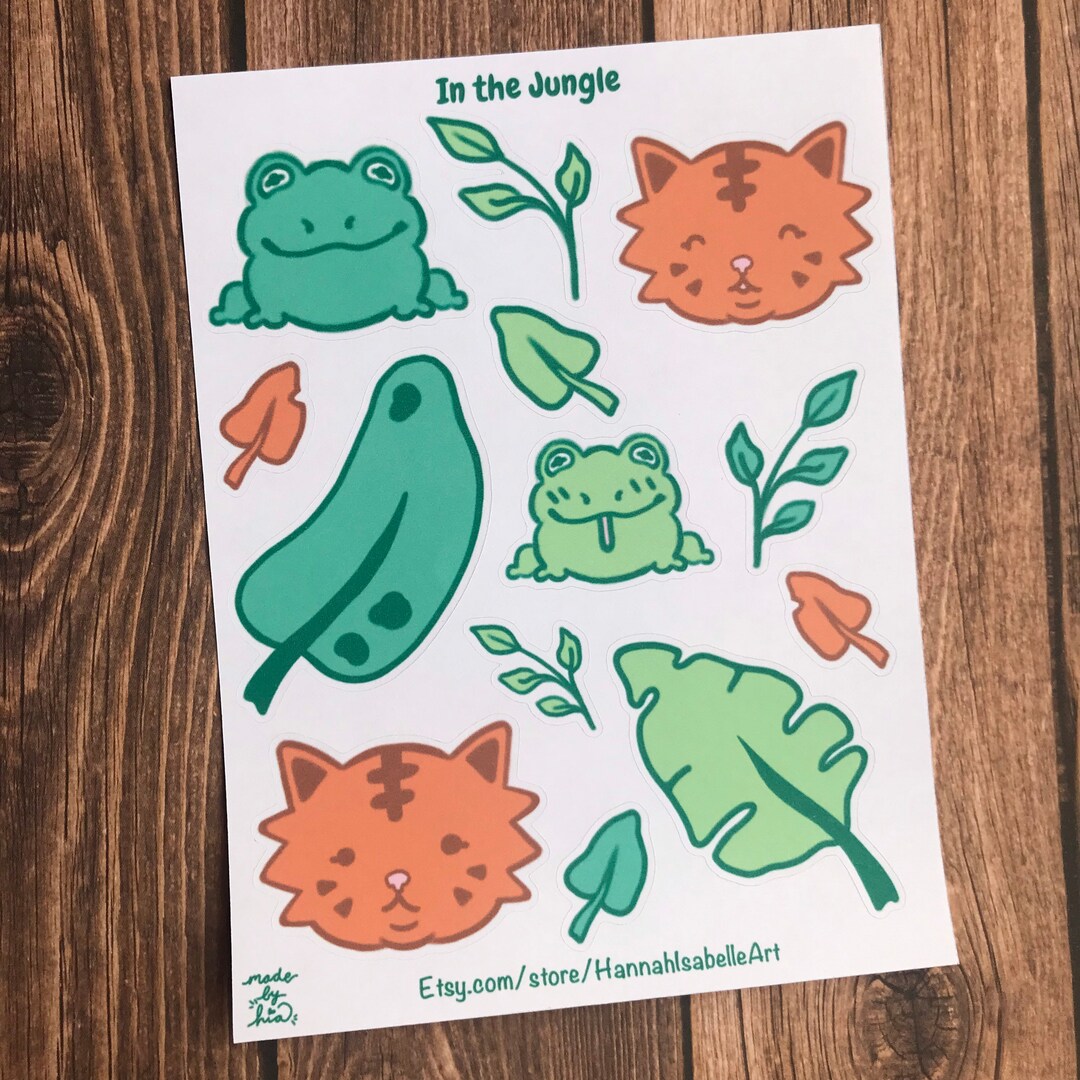 In the Jungle Sticker Sheet Journal Stickers Cute Animal Stickers ...