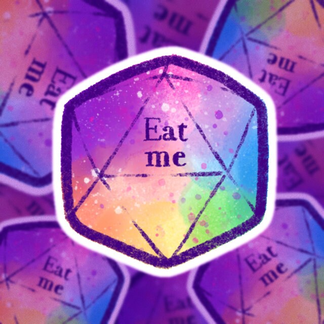 Eat Me Candy D20 Holographic Sticker Weather Proof Vinyl | Etsy