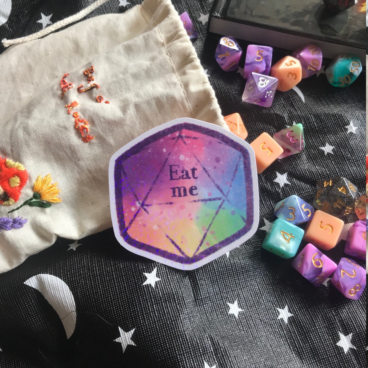 Eat Me Candy D20 Holographic Sticker Weather Proof Vinyl | Etsy