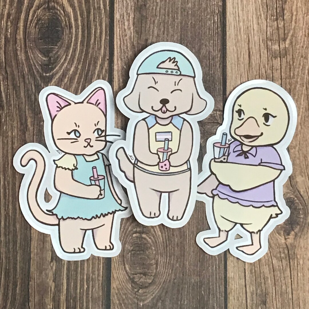 Boba Buddies Vinyl Stickers | Waterproof Vinyl Sticker | 4" - Etsy