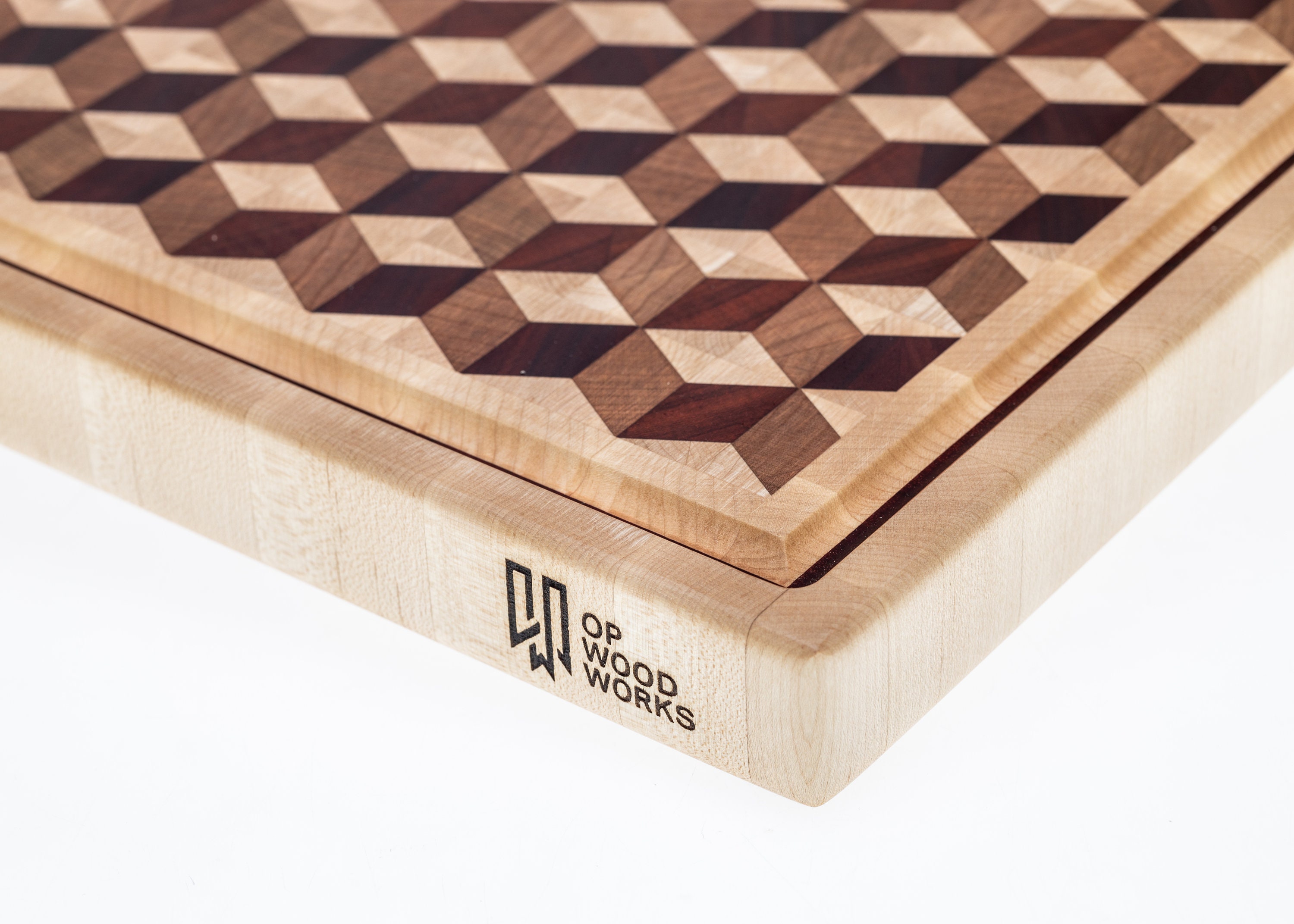 End Grain Cutting Board 3D, Butcher Block, No. 005/15. Pattern: 005 ...