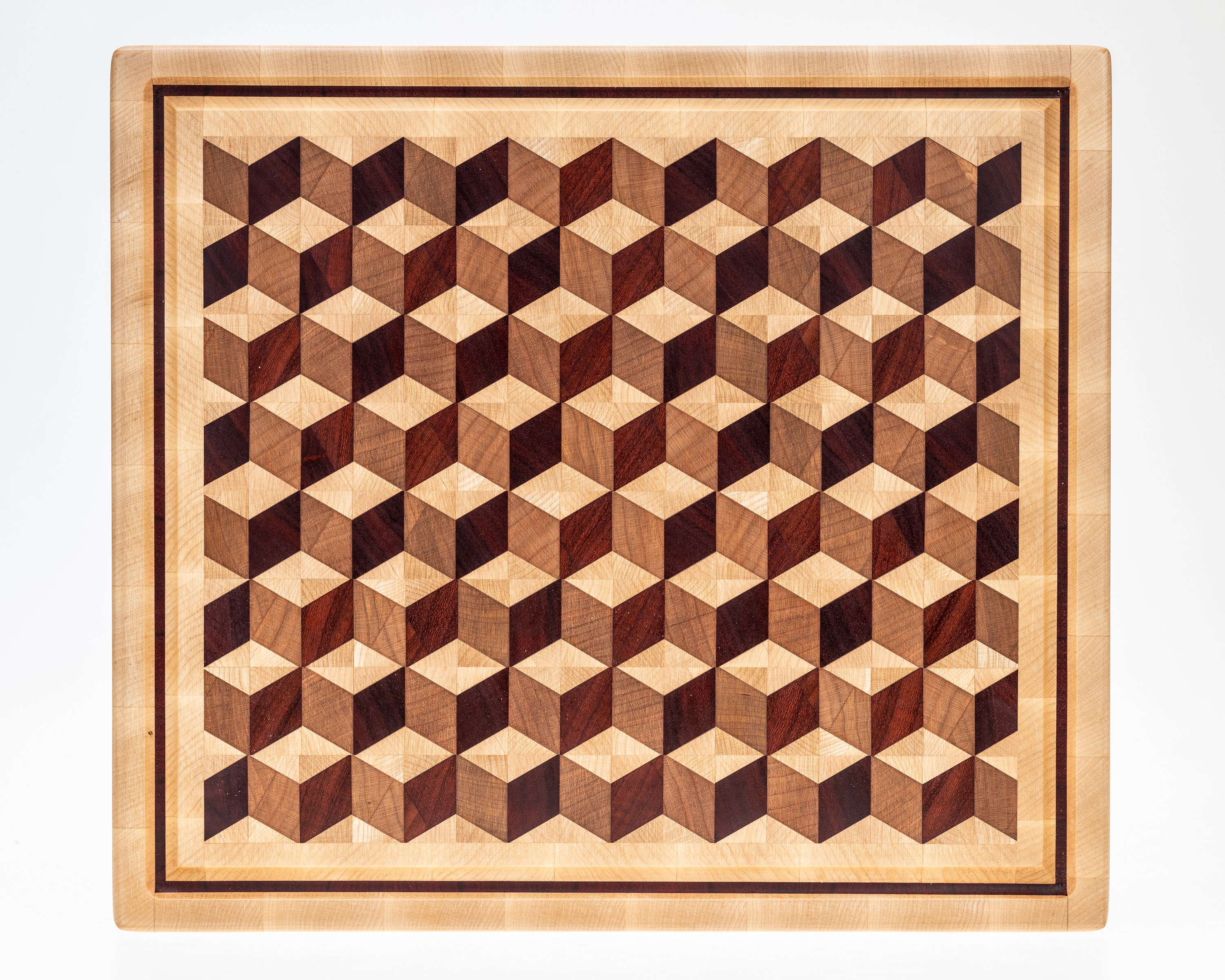 End Grain Cutting Board 3D, Butcher Block, No. 005/15. Pattern: 005 ...