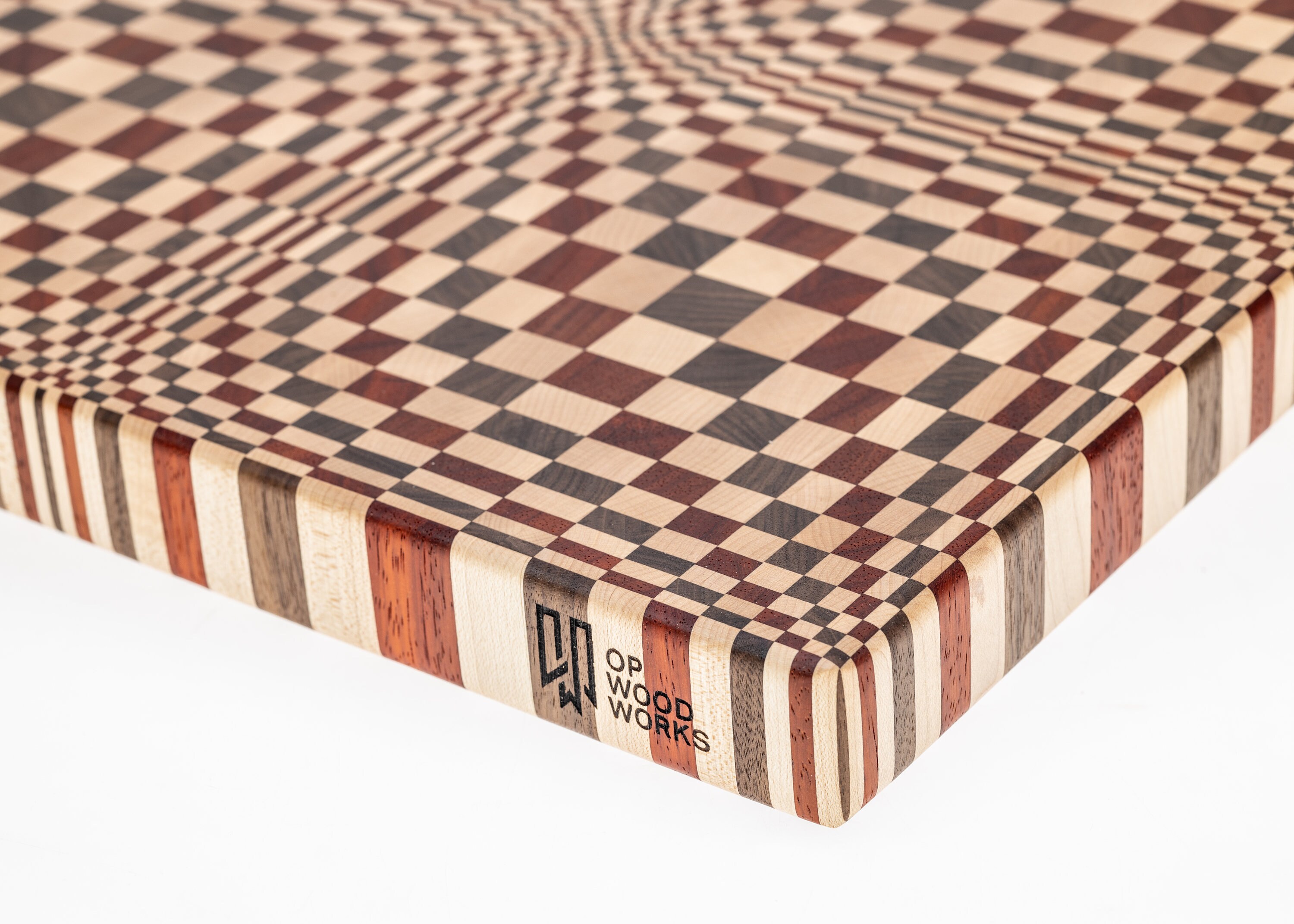 End Grain Cutting Board 3D, Butcher Block, No. 002A/5. Pattern: 002A ...