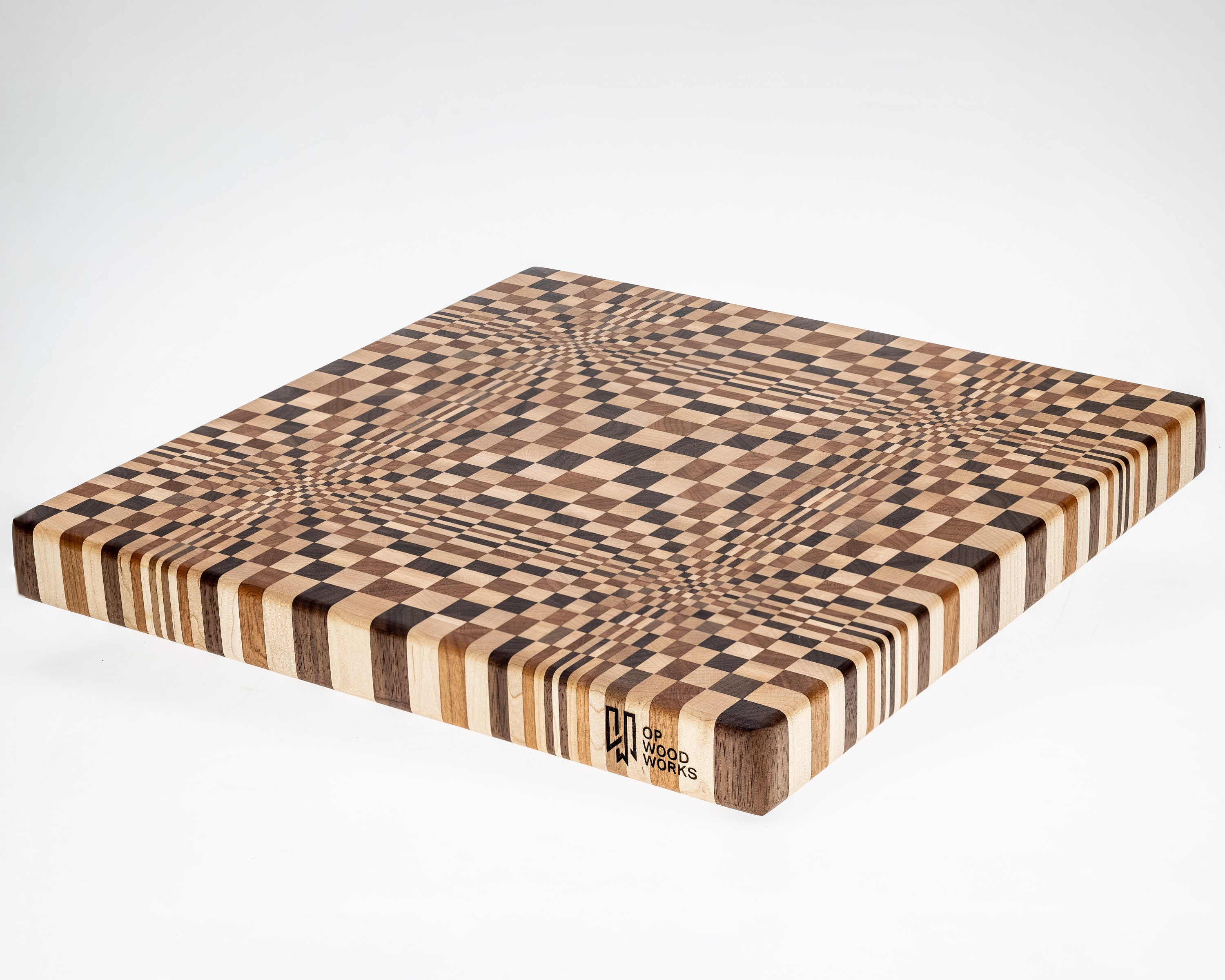 End Grain Cutting Board 3D, Butcher Block, No. 004B/6. Pattern: 004B ...