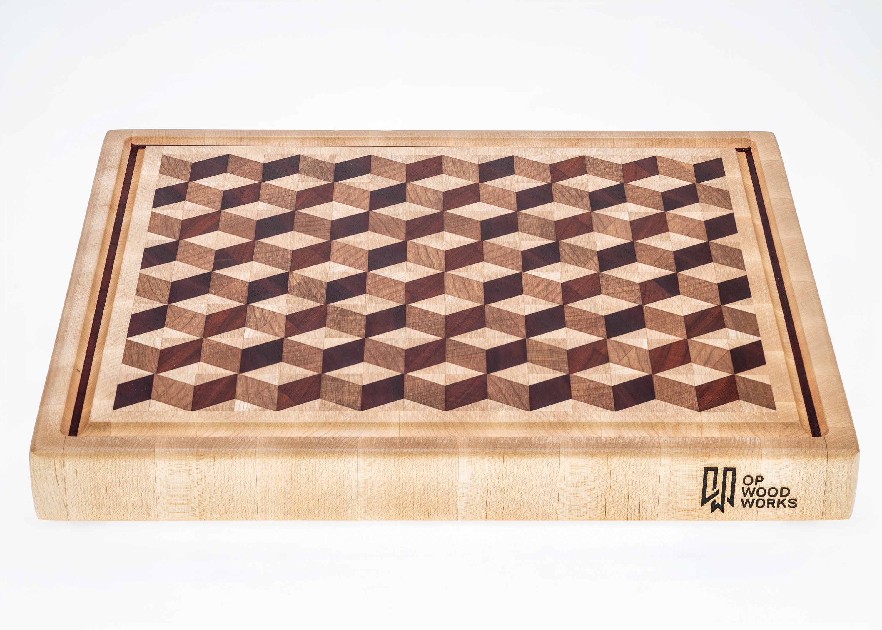 End Grain Cutting Board 3D, Butcher Block, No. 005/15. Pattern: 005 ...