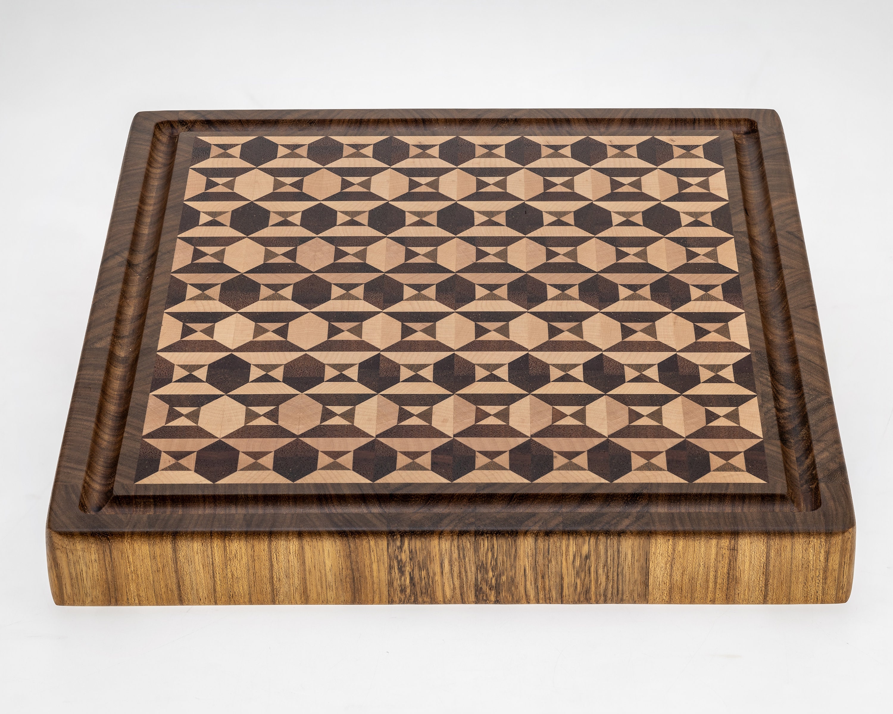 End Grain Cutting Board 3D, Butcher Block, No. 016/1. Pattern: 016 ...
