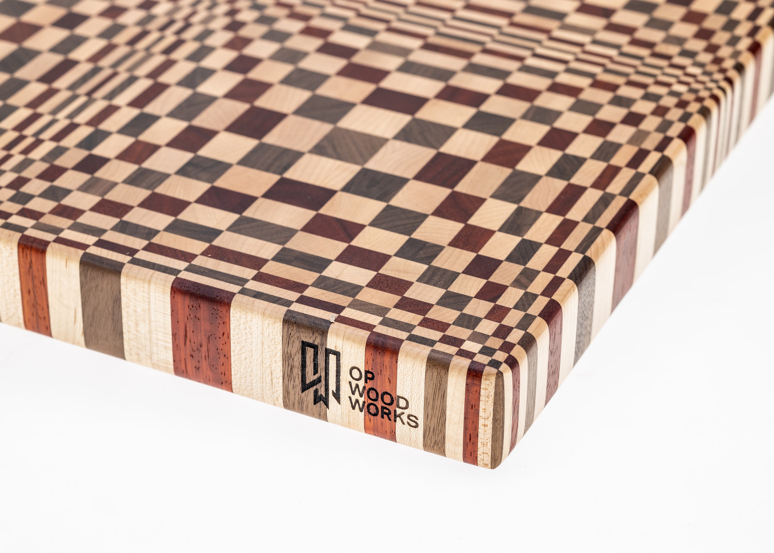 End Grain Cutting Board 3D, Butcher Block No. 002B/8. Pattern: 002B ...