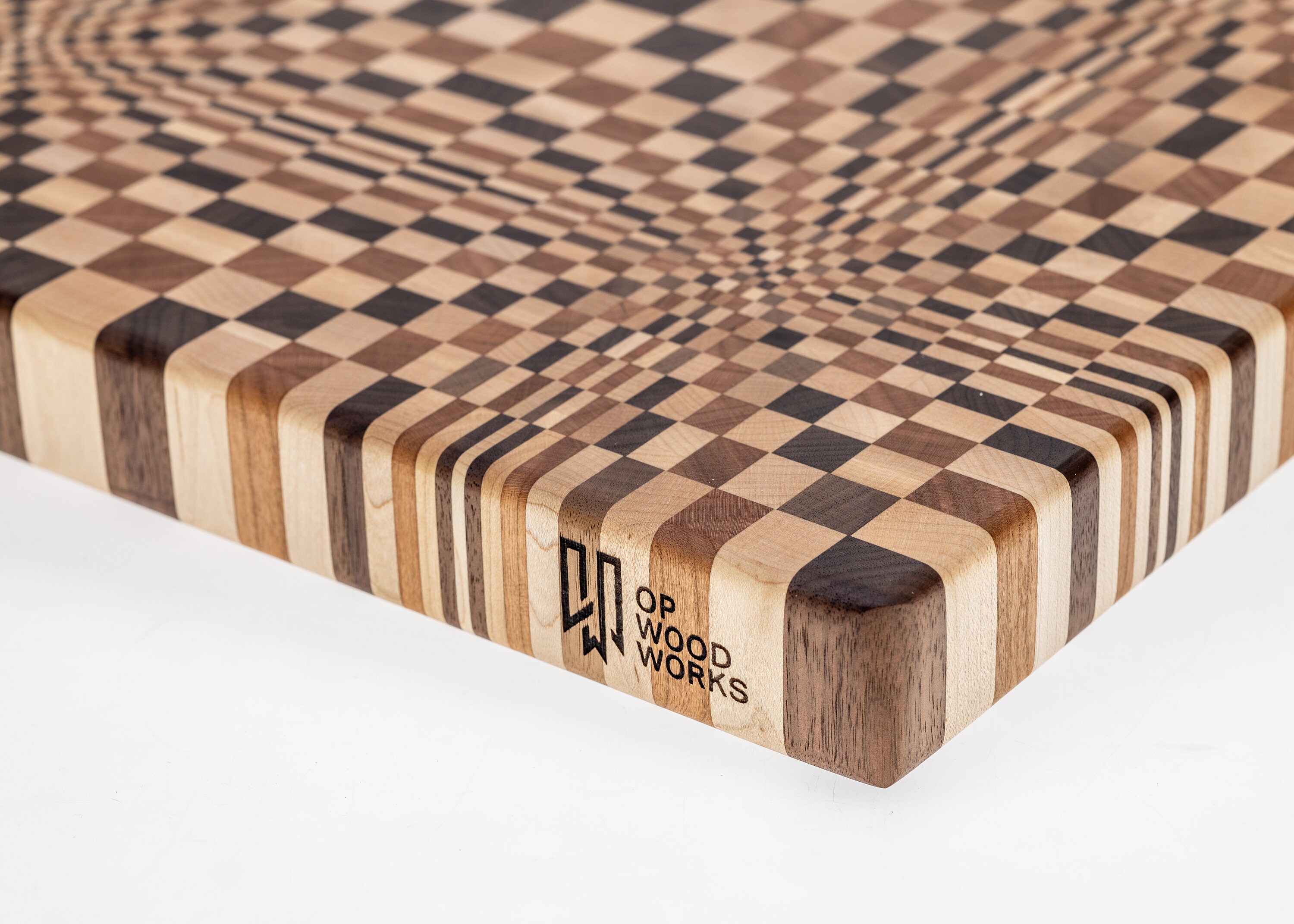 End Grain Cutting Board 3D, Butcher Block, No. 004B/6. Pattern: 004B ...