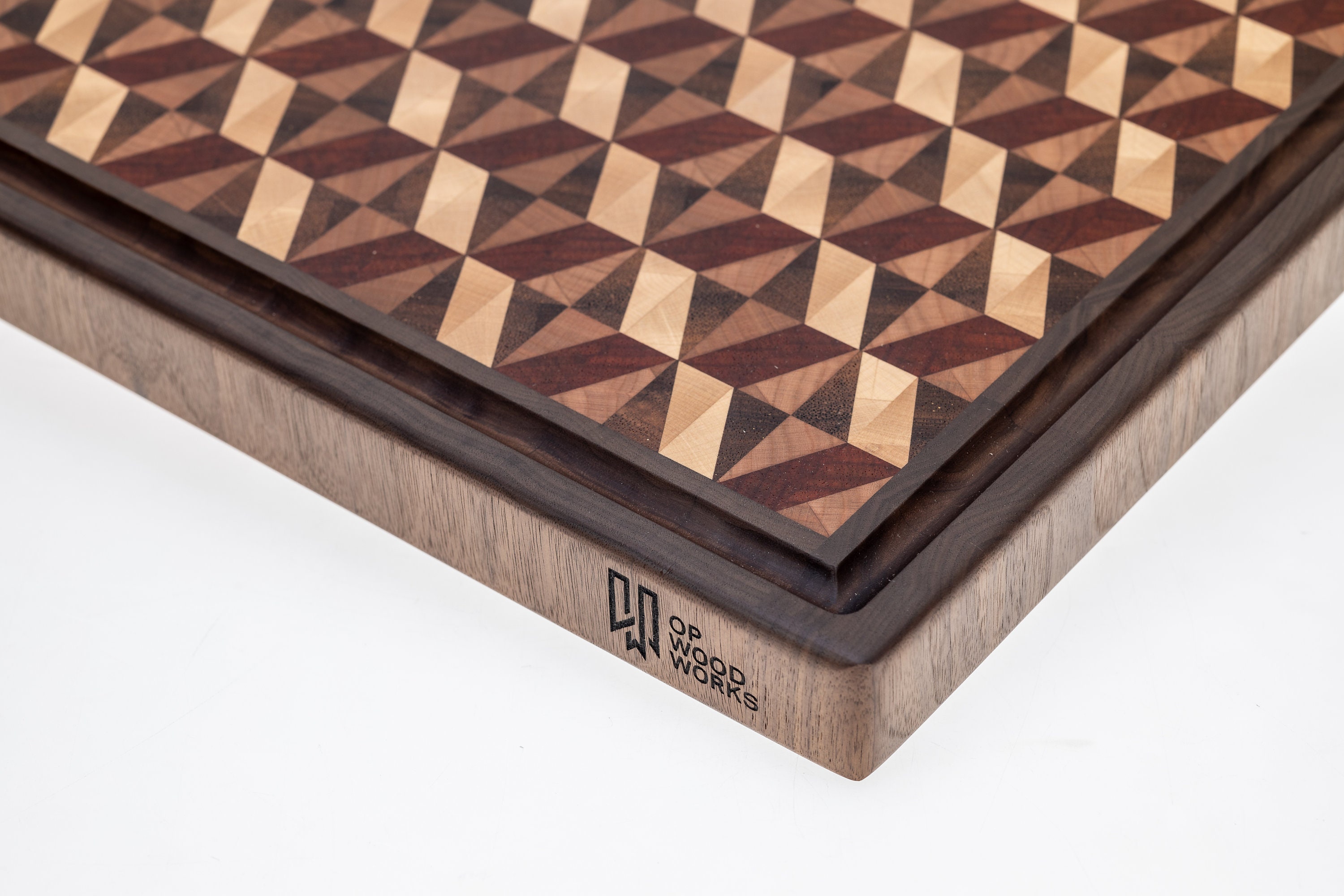 End Grain Cutting Board 3D, Butcher Block No. 15/1. Pattern: 015 ...