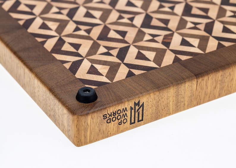 End Grain Cutting Board 3D, Butcher Block, No. 011C/1. Pattern: 011C ...