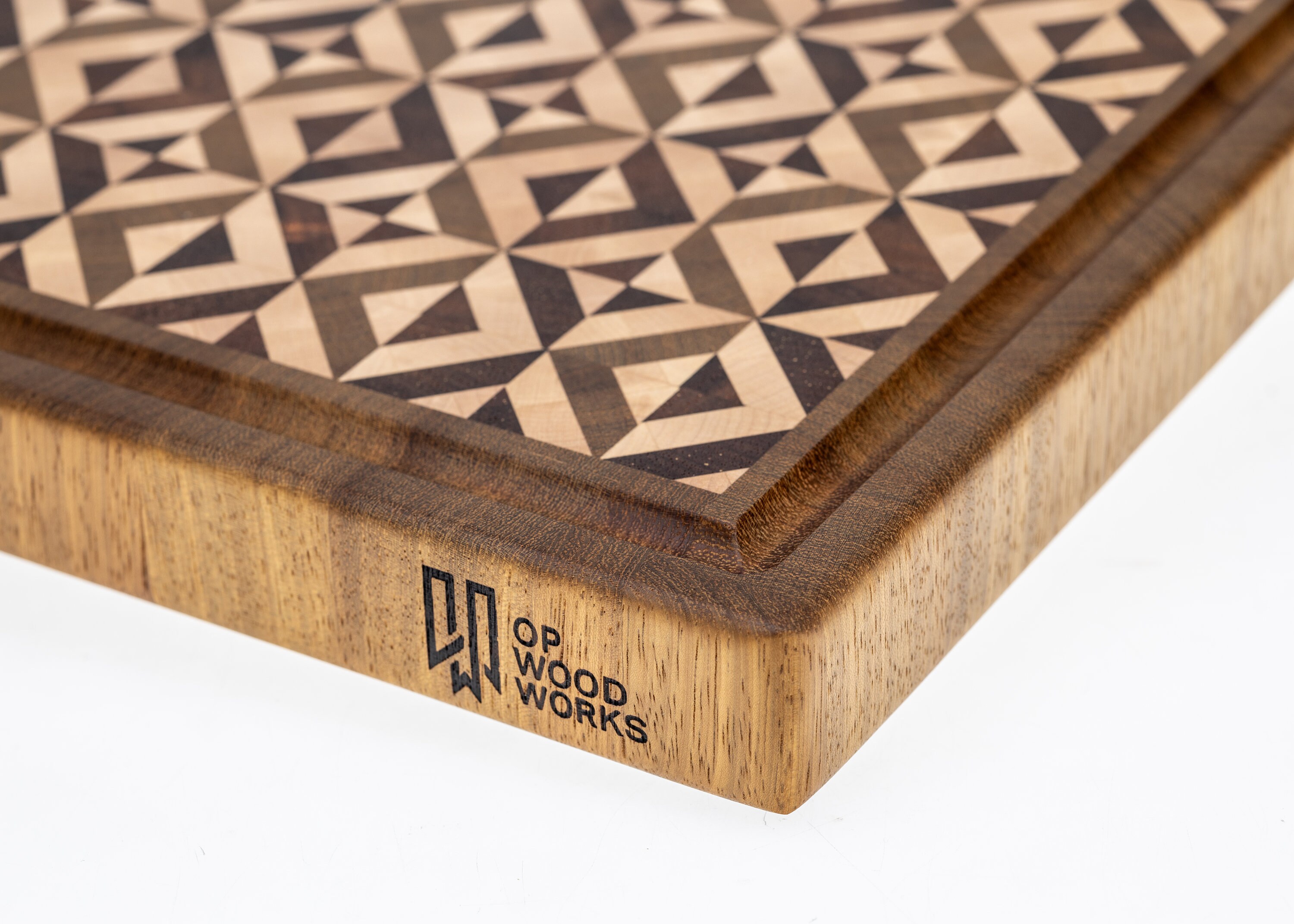 End Grain Cutting Board 3D, Butcher Block, No. 011C/1. Pattern: 011C ...