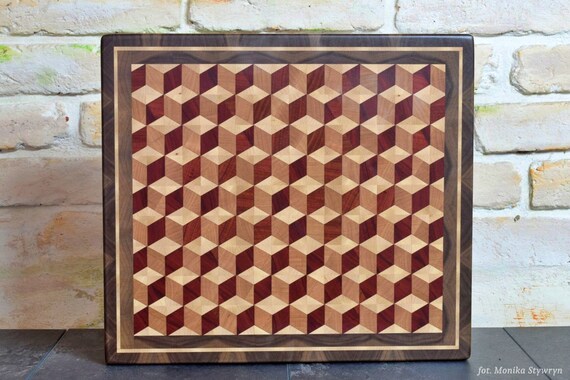 End Grain Cutting Board 3D Butcher Block Schneidebrett | Etsy