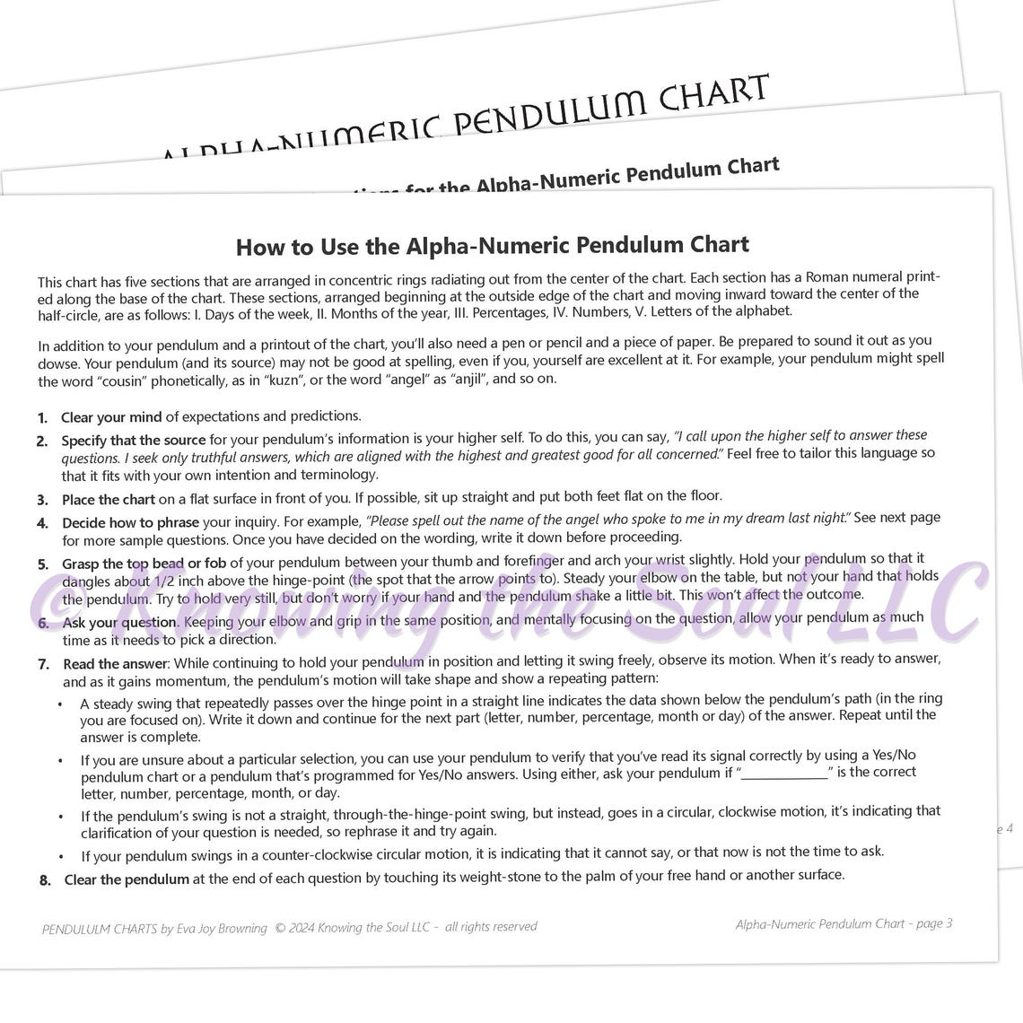 Printable Alpha-numeric Pendulum Chart (digital Download) - New and ...
