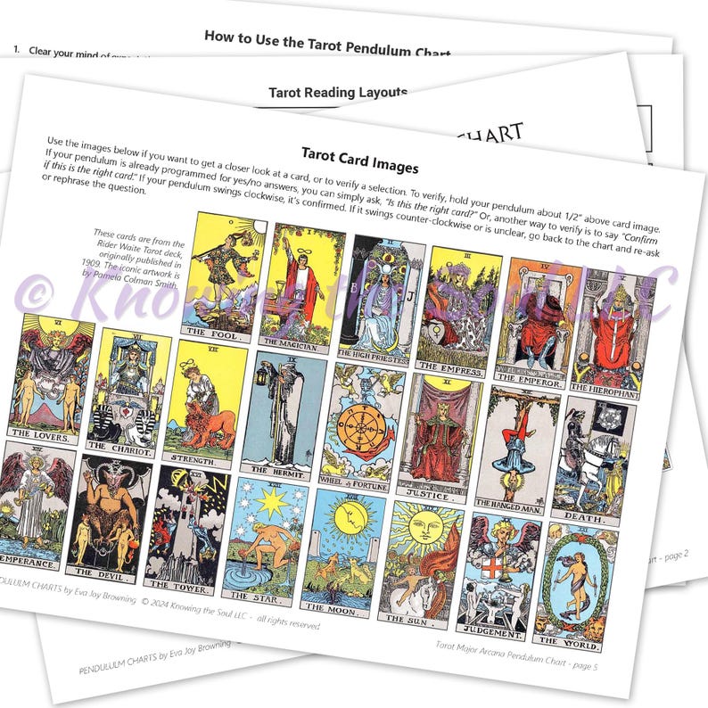 Printable Tarot Major Arcana Pendulum Chart (digital Download) - New ...