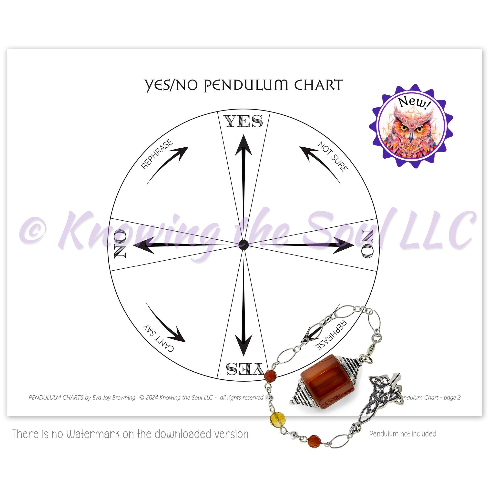Printable Yes / No Pendulum Chart (digital Download) - Etsy