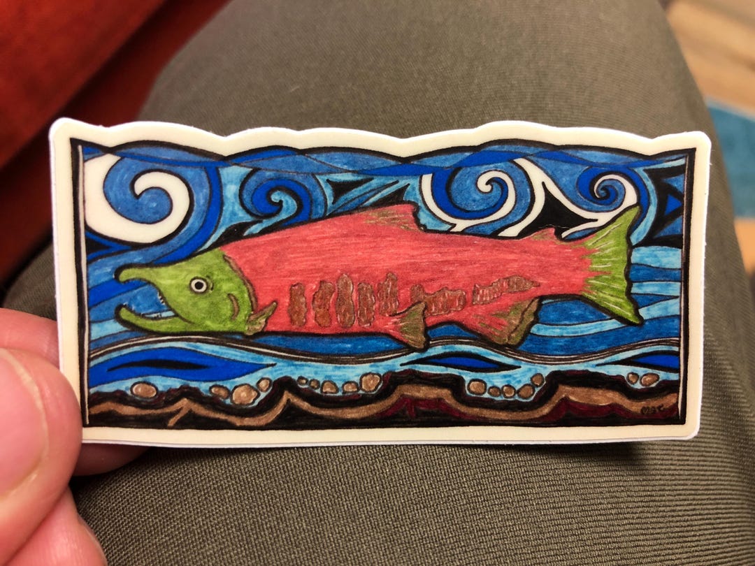 Sockeye Salmon Sticker - Etsy