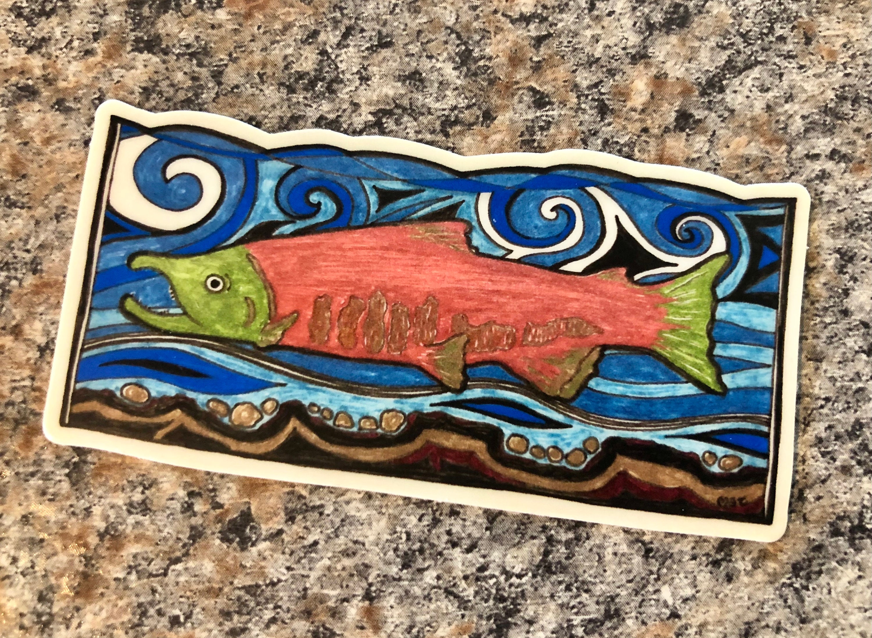 Sockeye Salmon Sticker - Etsy