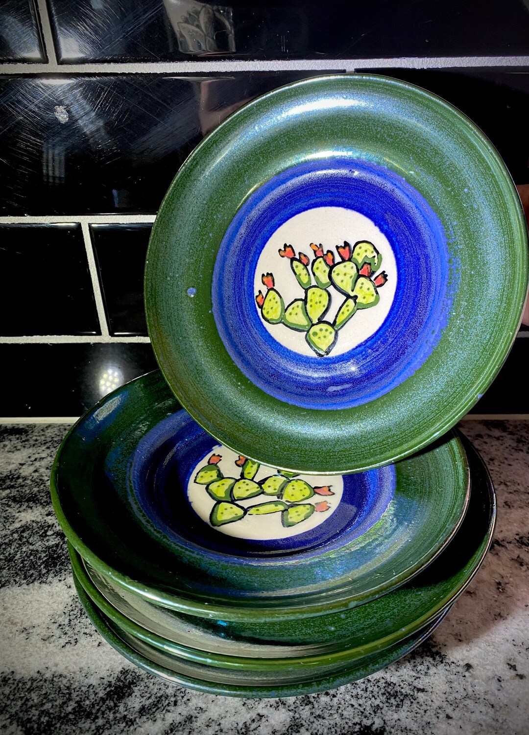 Hand Painted Prickly Pear Plates - Etsy