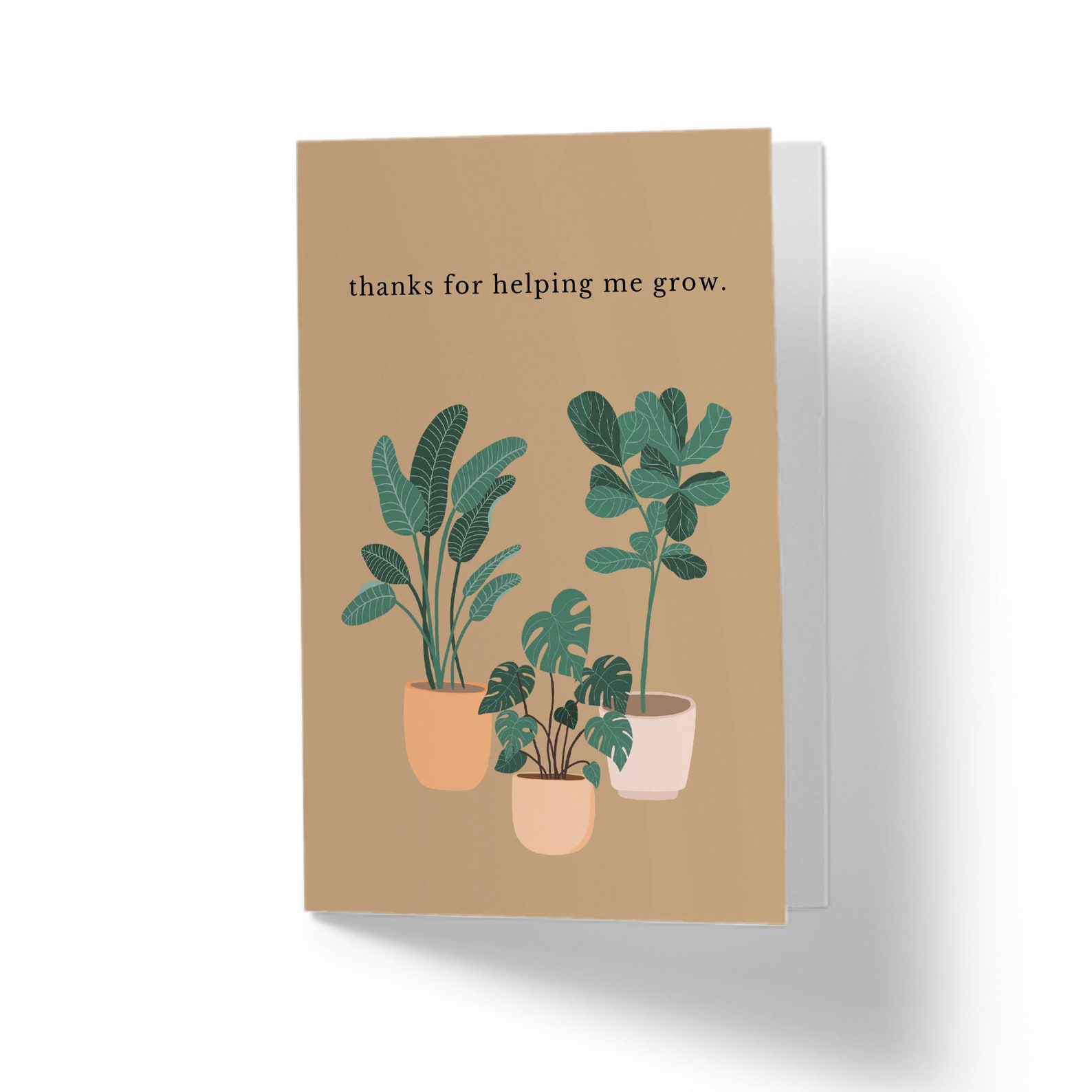 Thanks for Helping Me Grow Greeting Card | Plant Encouragement Card ...