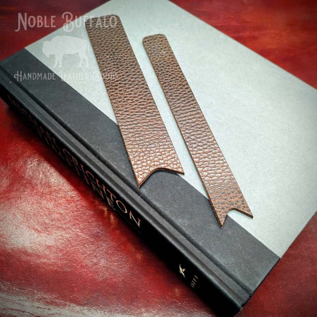 Handmade Brown Italian Leather Bookmark - USA Crafted - Etsy