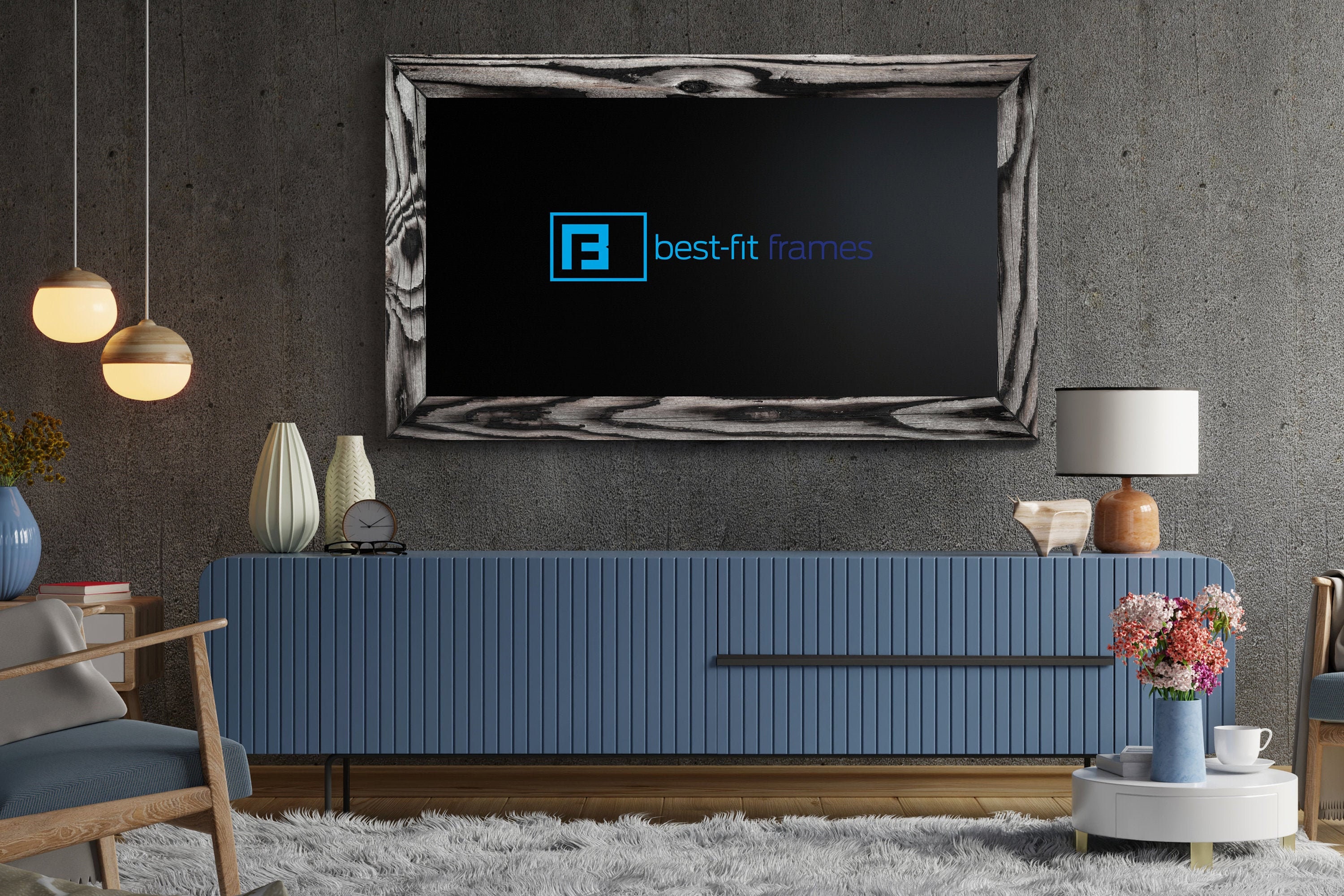 Charcoal Wood TV Graphic Aesthetic Home Décor Canvas Wall | Etsy