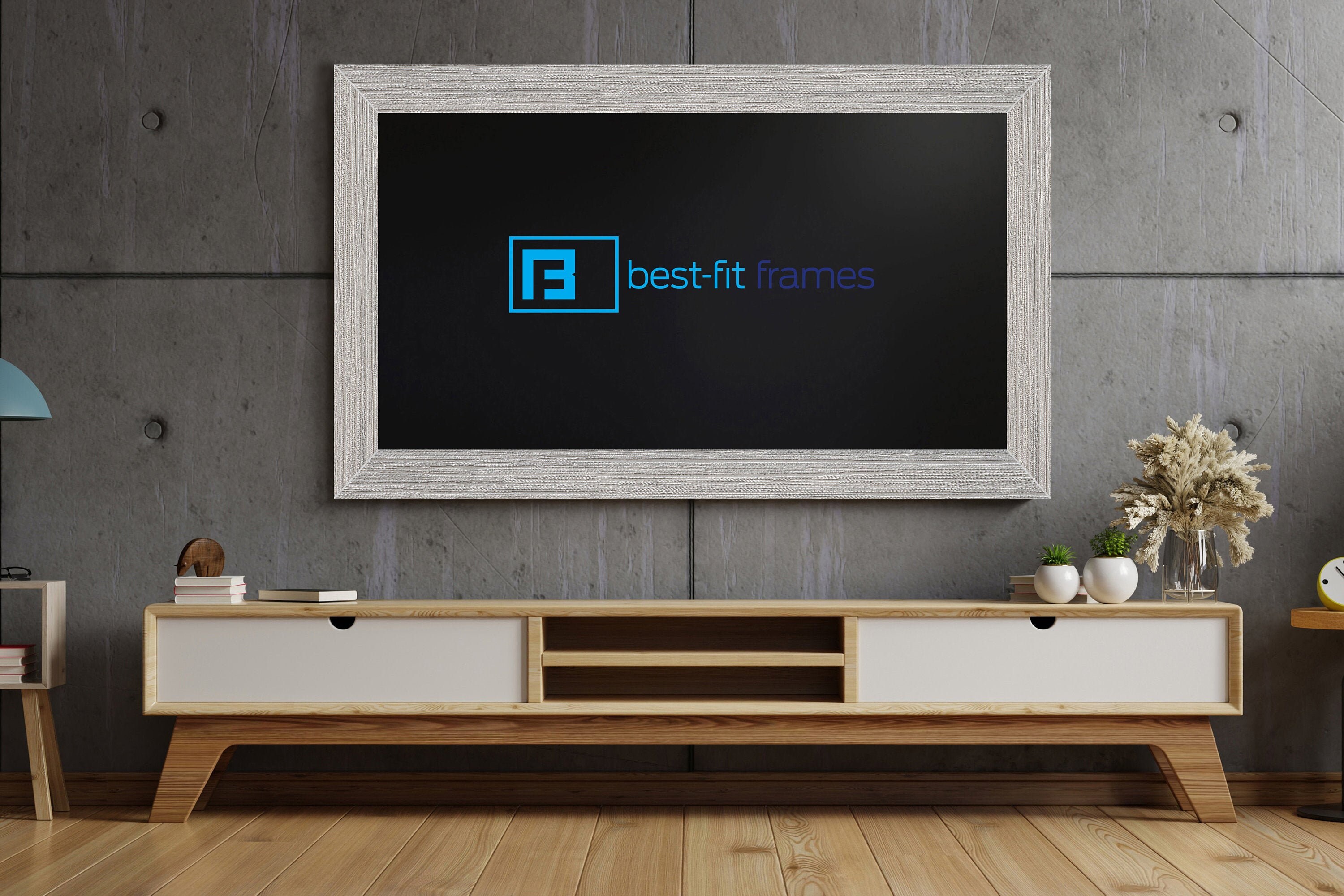 Silver Wood Frame TV Graphic Wall Art Wall Décor Farmhouse | Etsy