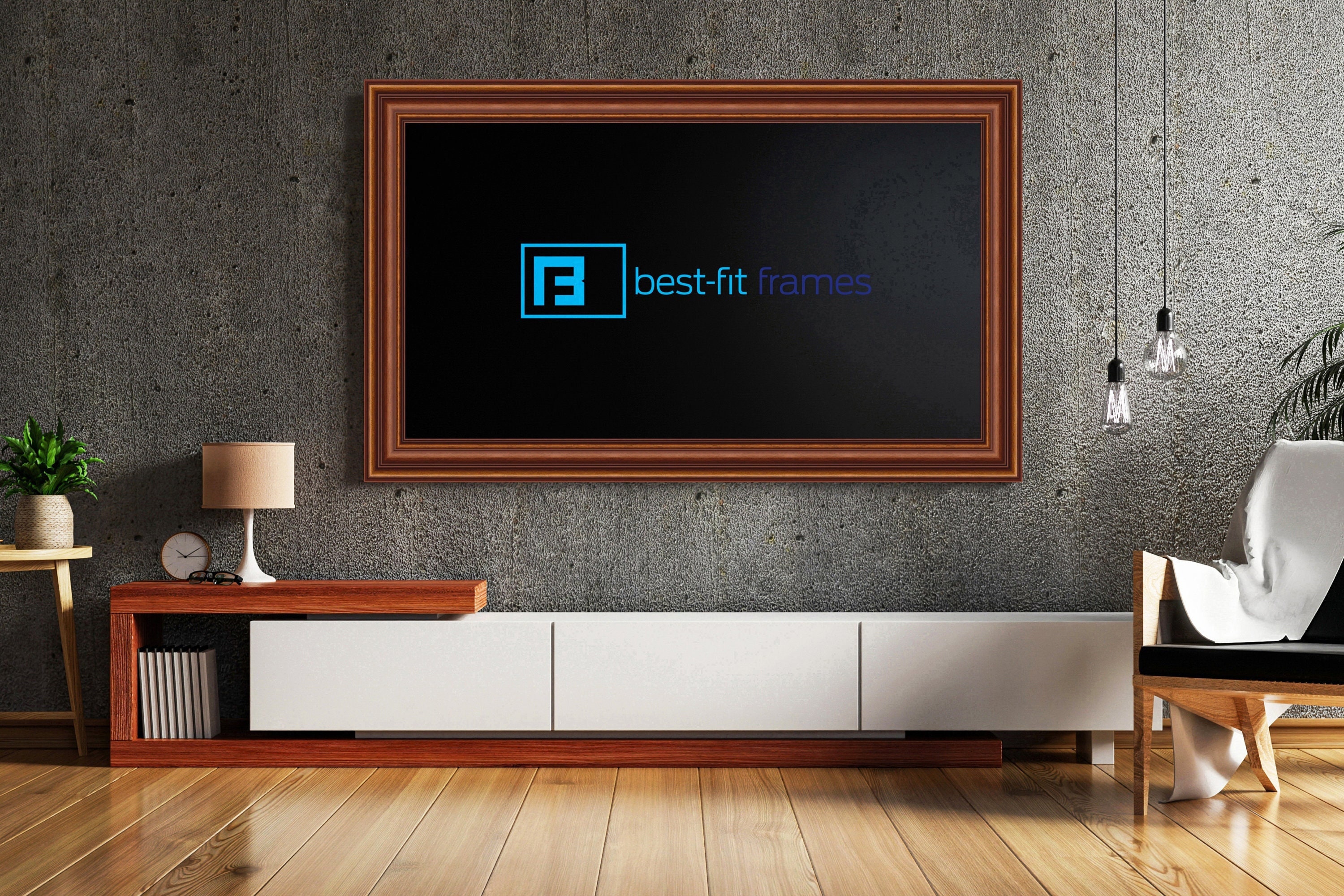 Tv Framed By Wood