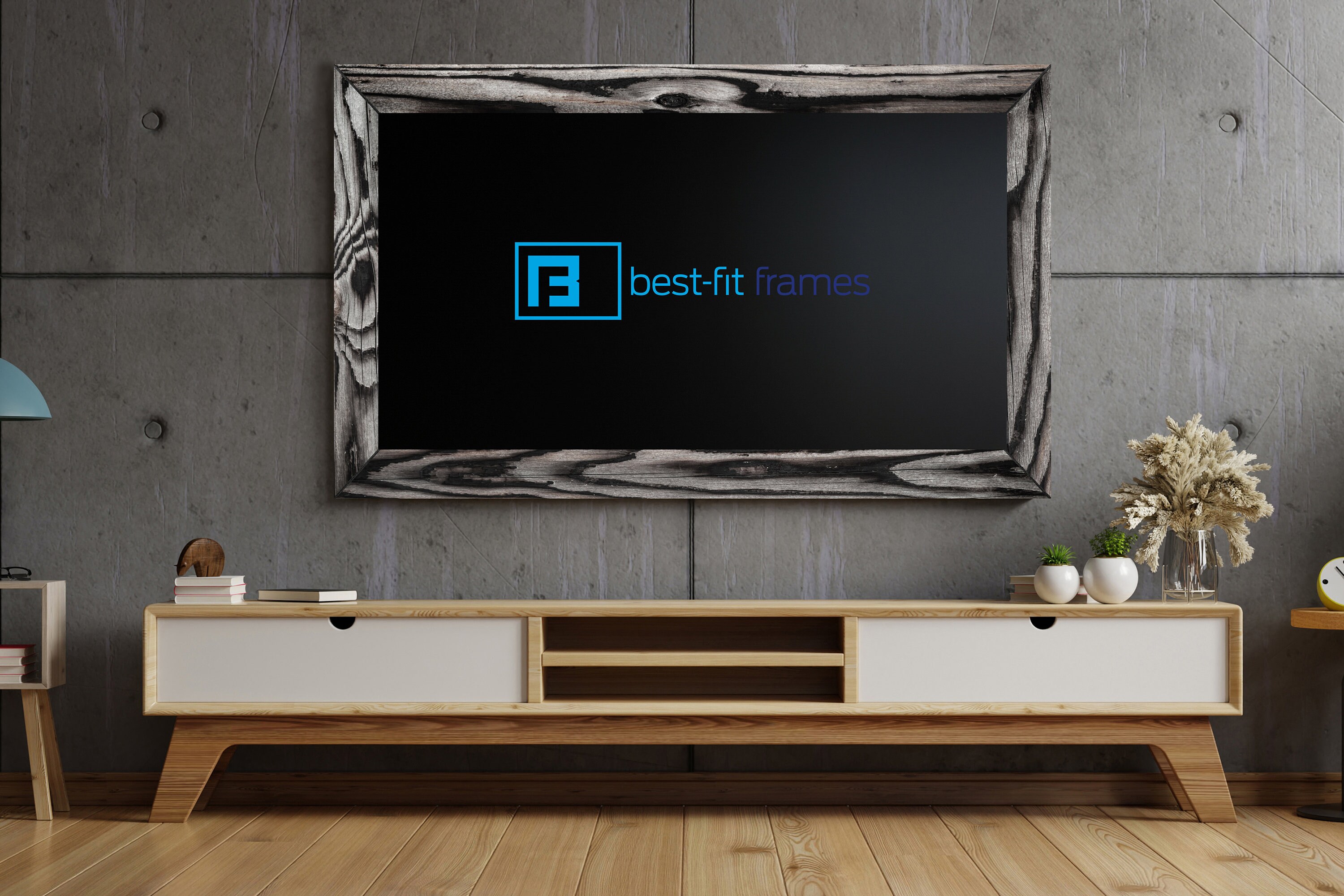 Charcoal Wood TV Graphic Aesthetic Room Décor Wall Art Wall | Etsy