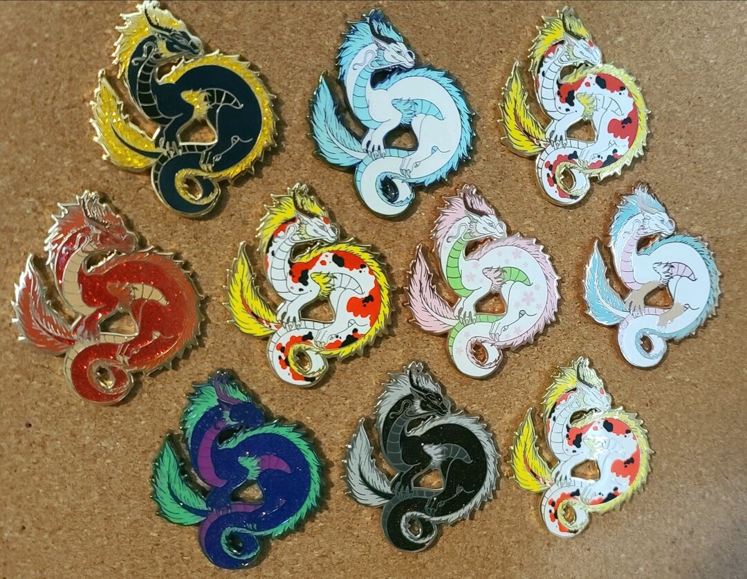 Limited Run B-grade Ancient Dragon Pins, 2.5" (please Read Item ...