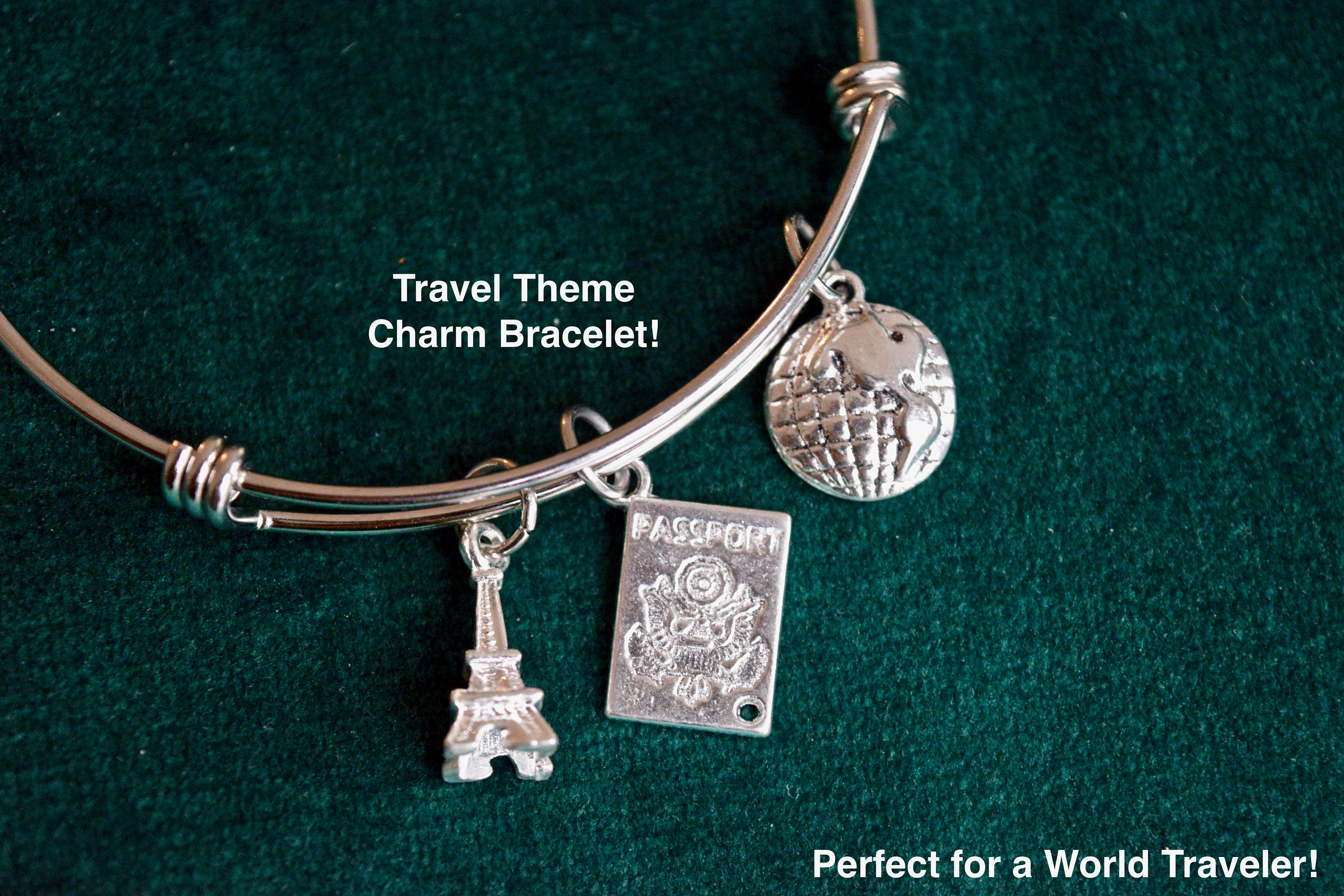 Travel Theme Charm Bracelet - Perfect for Avid Travelers - A Charming ...