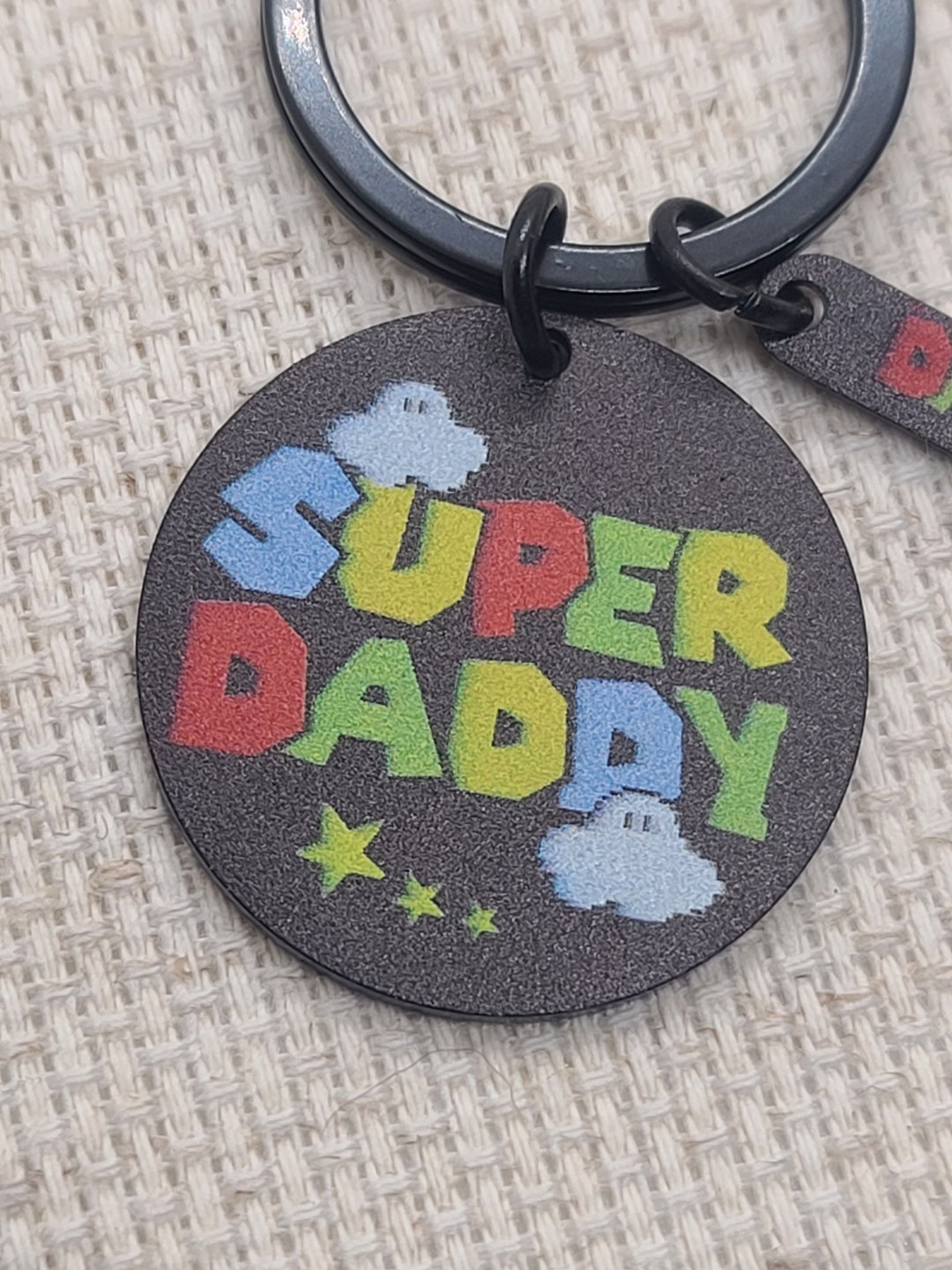 SUPER DADDY Keychain - Mario Theme - K36 - Etsy
