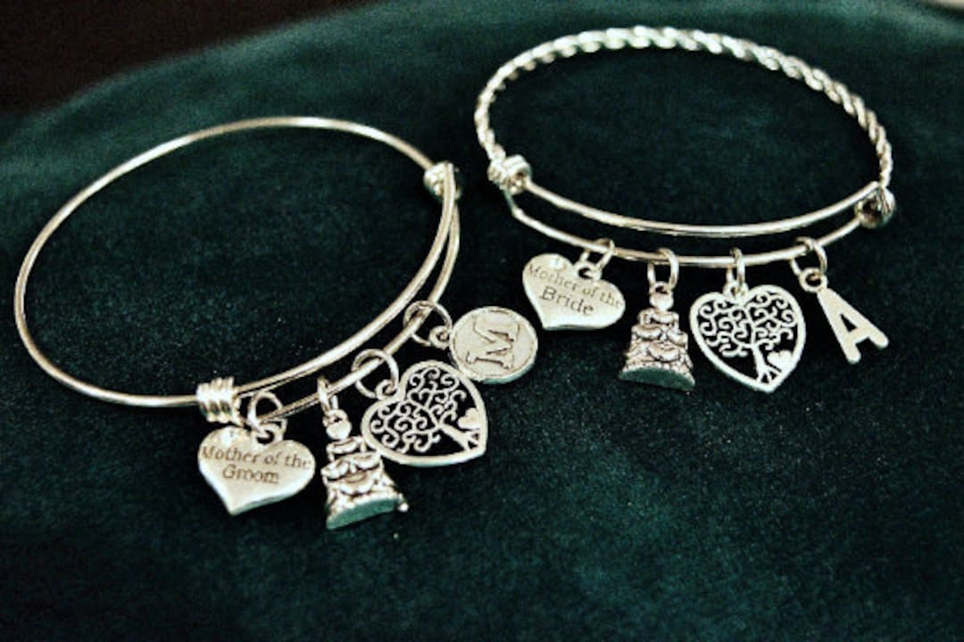 Mother of Bride, Mother of Groom - Wedding Charm Bracelet With Custom ...