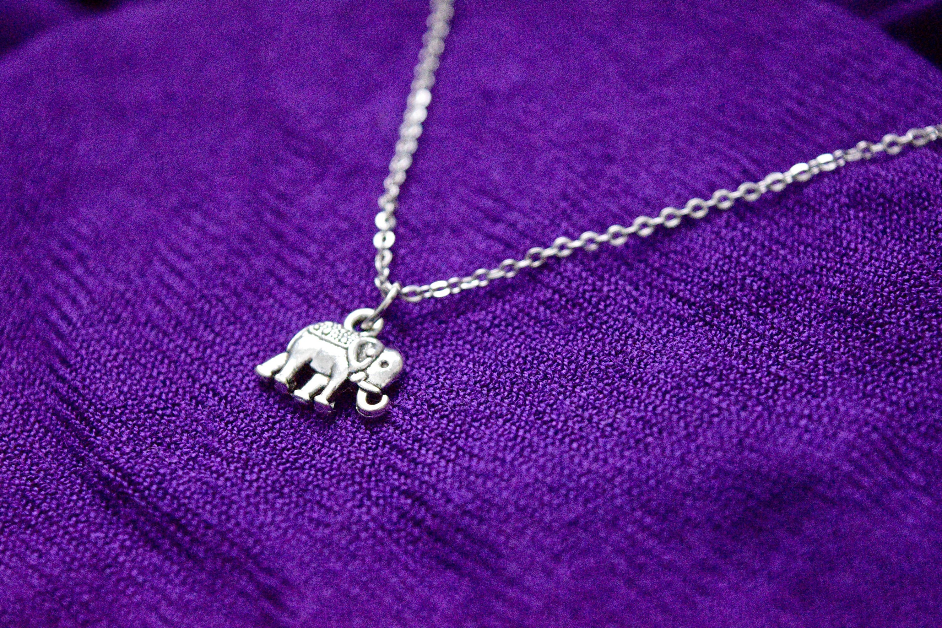 Elephant Charm Stainless Steel Necklace - Simple and Adorable - Choose ...