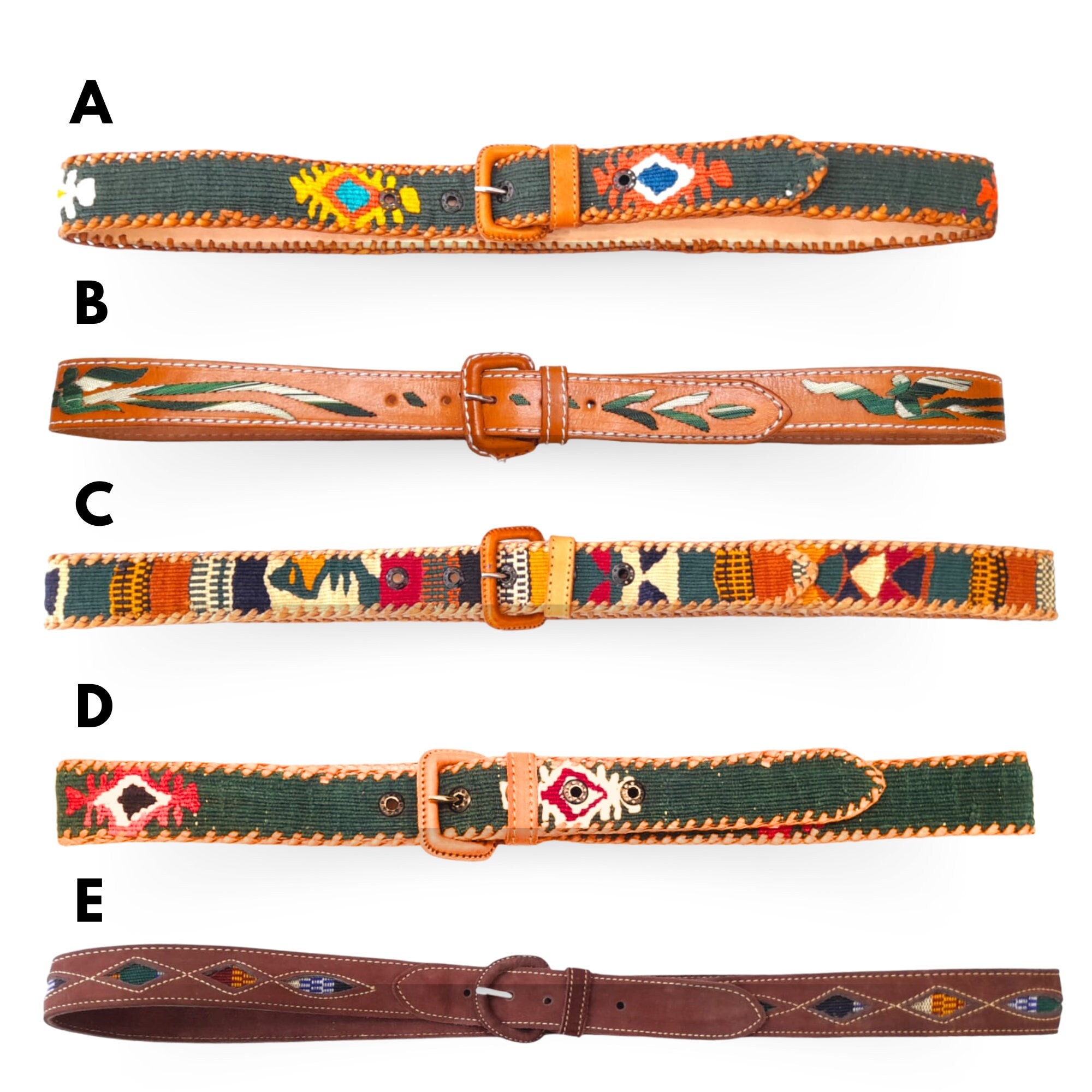 Leather Belts, Handwoven Belt From Guatemala, Boho Belt With Leather ...