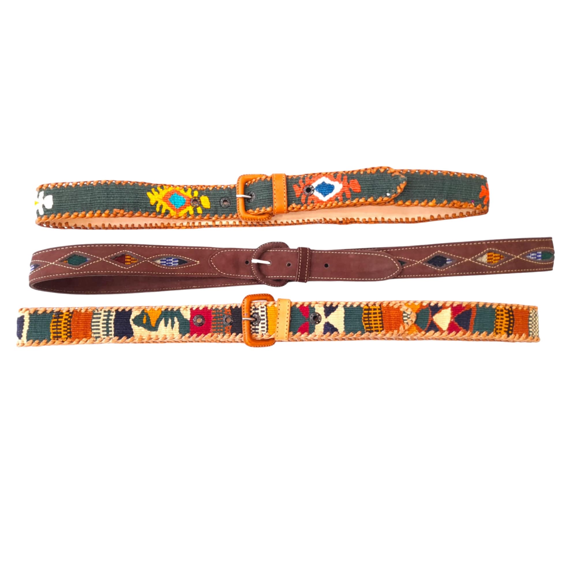 Leather Belts, Handwoven Belt From Guatemala, Boho Belt With Leather ...