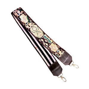 Hand Embroidered Crossbody Bag Strap, Embroidered Leather Bag Strap for ...