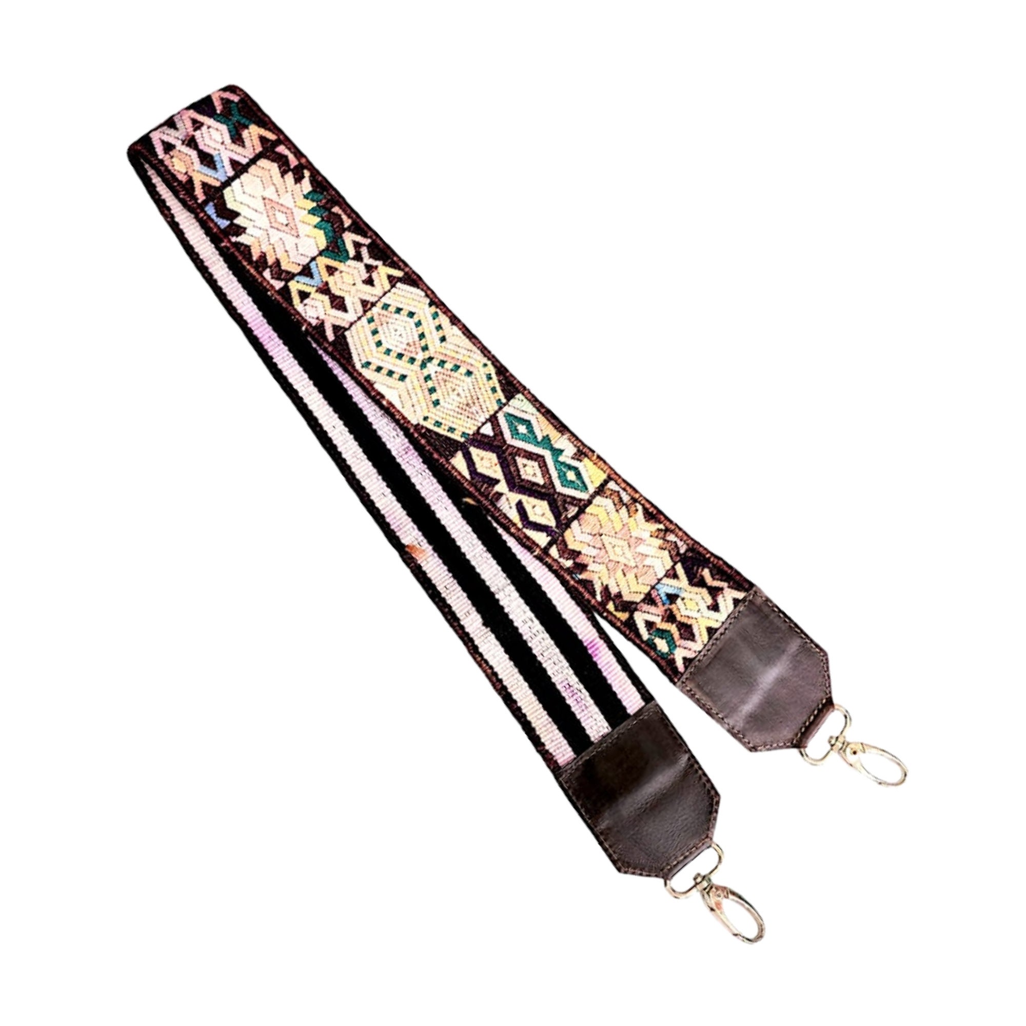 Hand Embroidered Crossbody Bag Strap, Embroidered Leather Bag Strap for ...