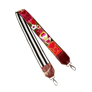 Hand Embroidered Crossbody Bag Strap, Embroidered Leather Bag Strap for ...