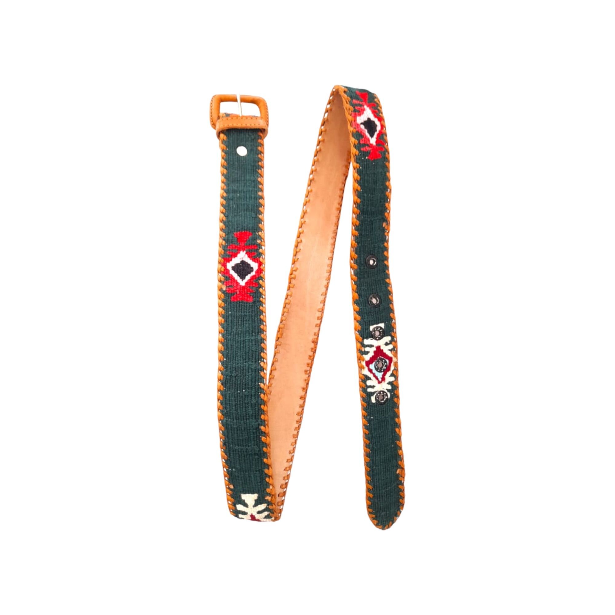 Leather Belts, Handwoven Belt From Guatemala, Boho Belt With Leather ...